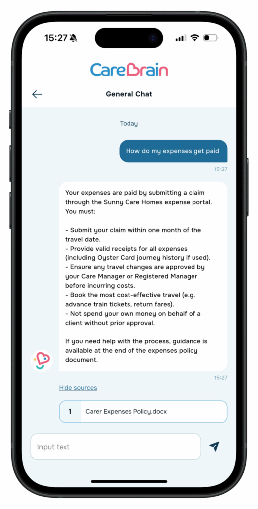 CareBrain - The care app that uses AI to provide real support in real-time
